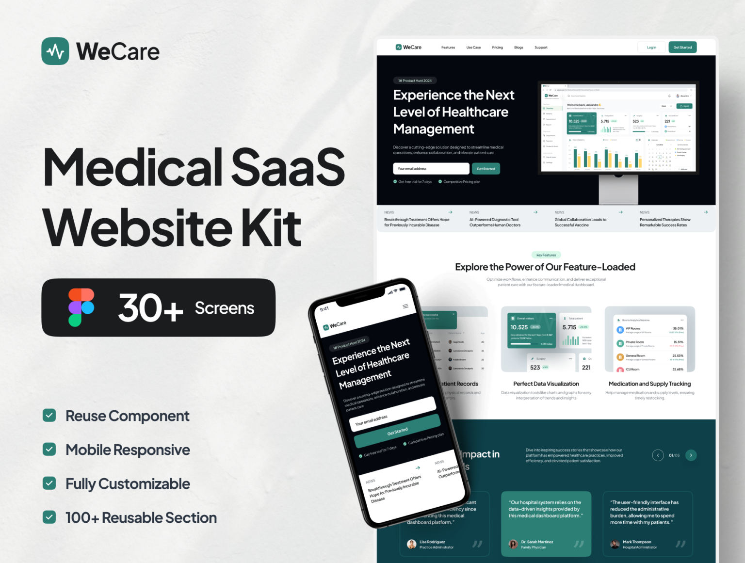 WeCare - Medical SaaS Website UI Kit - Download Free Resource WeCare - Medical SaaS Website UI Kit - Download Free Resource