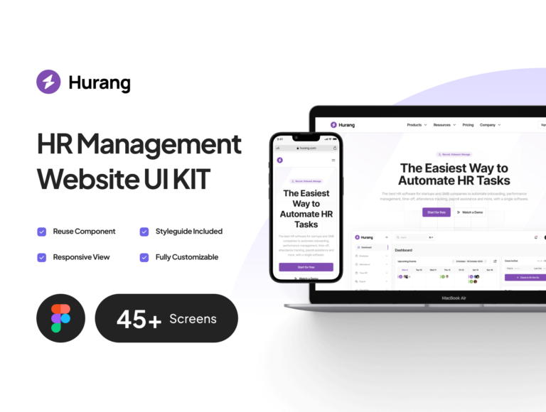 Hurang - HR Management Website UI Kit - Download Free Resource